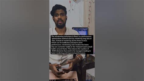 Q16 What Is Windowing Technique In React 🤔 Shorts React Reels Js Programming Coding