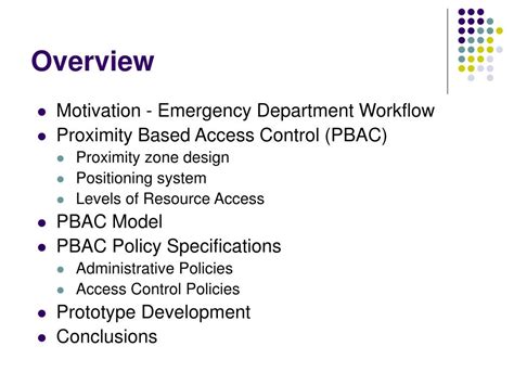 Ppt Proximity Based Access Control For Smart Emergency Departments