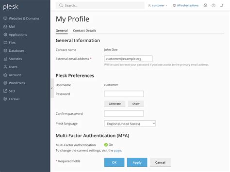 Multi Factor Authentication Mfa Extension Plesk