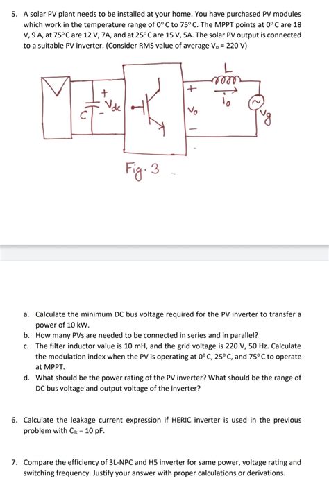 Solved A Solar PV Plant Needs To Be Installed At Your Home Chegg Com