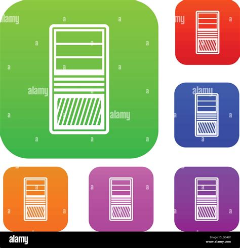 Black Computer System Unit Set Collection Stock Vector Image And Art Alamy