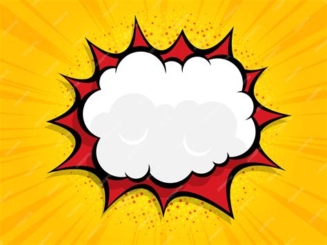 Premium Vector Blank Boom Speech Bubble Comic Book Pop Art With Halftone