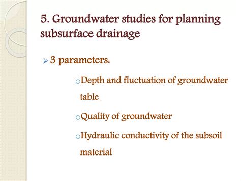 Design Of Subsurface Drainage System Pptx