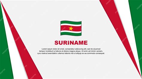 수리남 플래그 추상 배경 디자인 템플릿 수리남 독립 기념일 배너 만화 벡터 일러스트 레이 션 수리남 국기 프리미엄 벡터