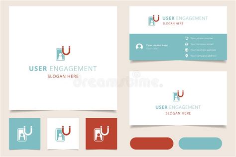 User Engagement Logo Design With Editable Slogan Branding Book And