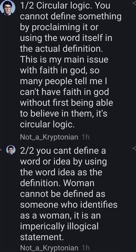 Circular Logic You Cannot Define Something By Proclaiming It Or Using