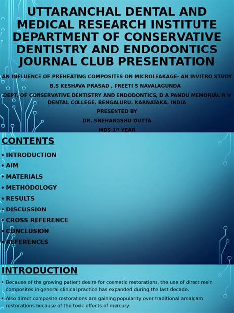 Microleakage Of Preheated Composites Pdf Dental Composite Materials