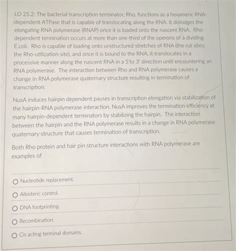 Lo 252 The Bacterial Transcription Terminator Studyx