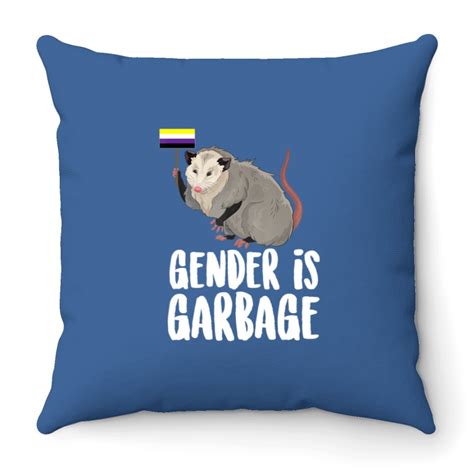 Non Binary Artwork Throw Pillows Gender Is Garbage Sold By Lemon Laryssa Sku 39804338 30