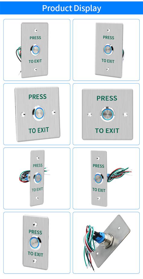 waterproof door push exit button gate release switch opener com nc no led backlight for door