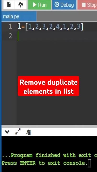 Remove Duplicate Elements Short Cut In List Python Shorts Coding Interview Viral Duplicate