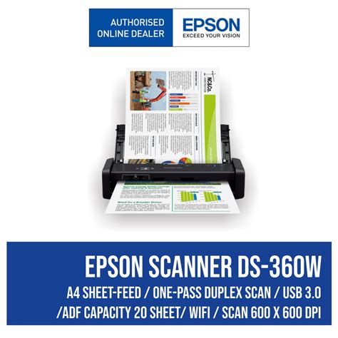 Jual Epson Workforce Ds W Wi Fi Portable Sheet Fed Document Scanner Shopee Indonesia