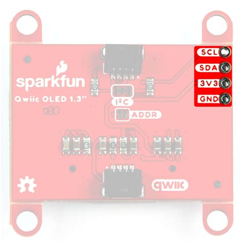 Hardware Overview SparkFun Qwiic OLED In X White Pixels