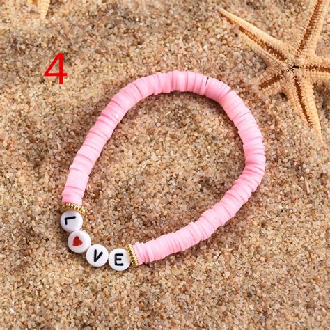 Diy Letter Polymer Clay Bracelet For Women Handmad Grandado