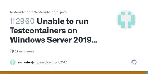Unable To Run Testcontainers On Windows Server 2019 Linuxkit Installed