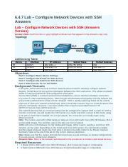 Configure Network Devices With SSH Lab Guide Answers Course Hero