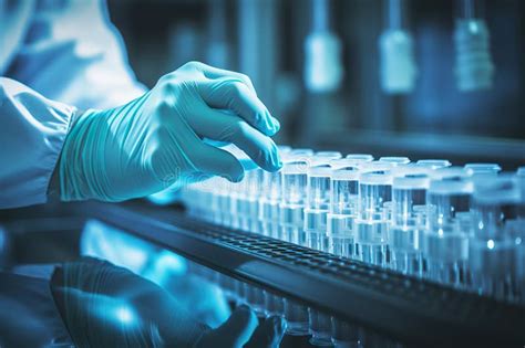 Quality Control In Action Checking Medical Vials On Pharmaceutical