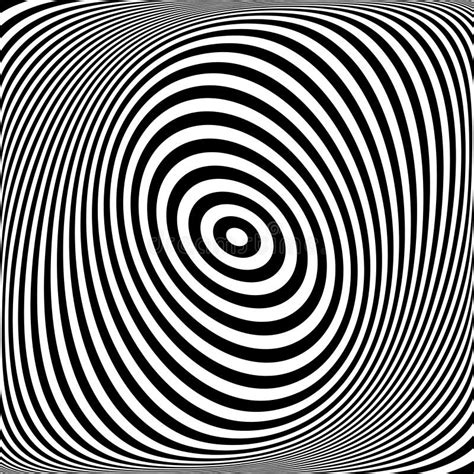 Whirl Motion Illusion In Abstract Op Art Pattern 3d Effect Wavy Lines Texture Stock Vector