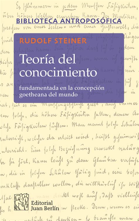 Teoría Del Conocimiento Rudolf Steiner