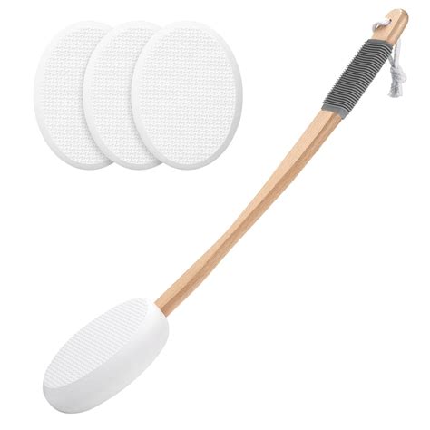 Lotion Applicator For Back Feet 3 Replaceable Pads With 1 Long Handled