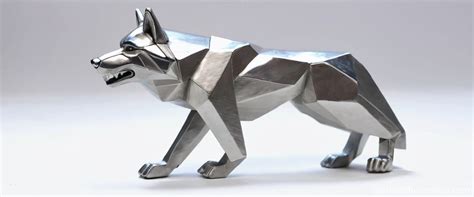 Low Polygon Metal Wolf Stable Diffusion Online