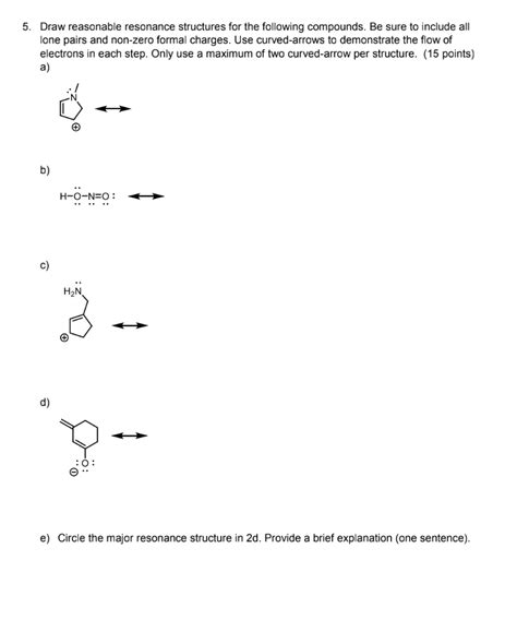 Solved Draw Reasonable Resonance Structures For The Chegg Com