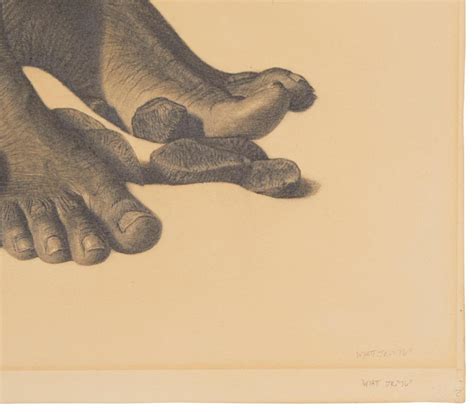 Lot Richard Wyatt Jr B 1955 Toes 1976 Graphite On Two Sheets