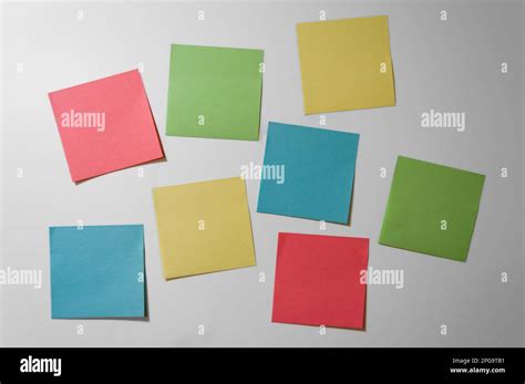 Collection Of Colorful Empty Sticky Notes On White Background Blank Sticky Notes Mockup Sticky