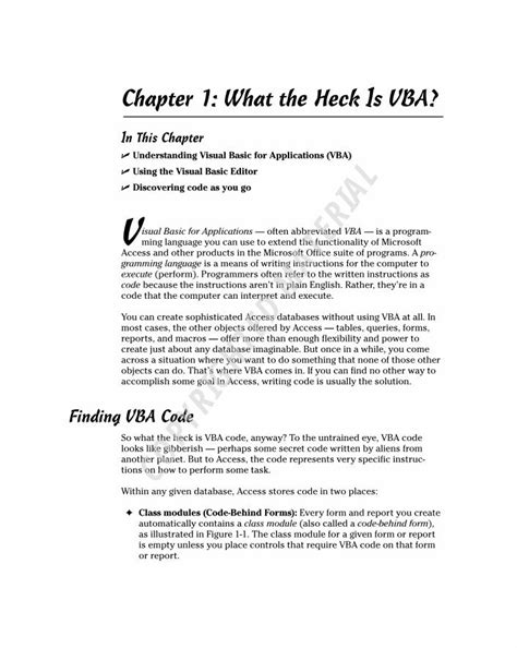 pdf chapter 1 what the heck is vba 574 finding vba code to create