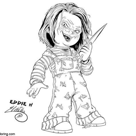 Chucky Coloring Pages Bride Of Chucky Free Printable Coloring Pages