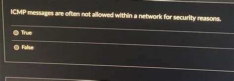 solved icmp messages are often not allowed within a network