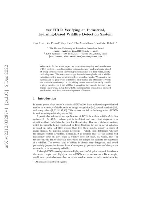 Verifire Verifying An Industrial Learning Based Wildfire Detection