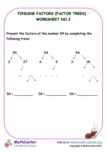 Fourth Grade Worksheets Factors And Multiples Math Center