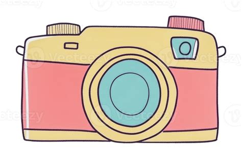 Colorful Illustration Of A Vintage Camera Design 53288386 Png