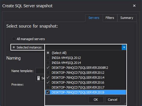 Create SQL Server Snapshots In ApexSQL Manage