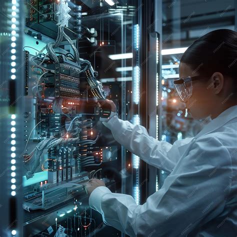 Quantum Computing Researcher In A Lab Premium Ai Generated Image