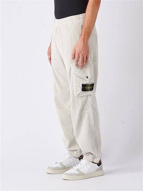 Pantalone Uomo Stone Island Cargo Panna