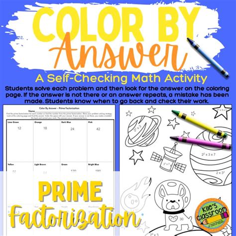 Prime Factorization Worksheets Factor Trees Prime Numbers Math Color By Number