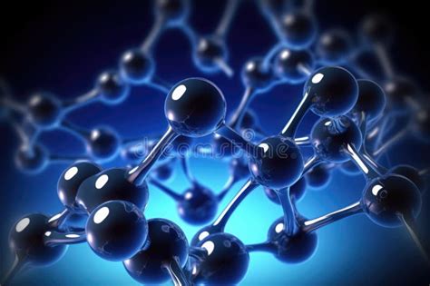 Molecular Structure With Connections Between Atoms Generative Ai Stock Illustration