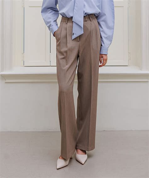 이즈멜본 투턱 와이드 슬랙스 팬츠