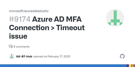 Azure Ad Mfa Connection Timeout Issue · Issue 9174 · Microsoft
