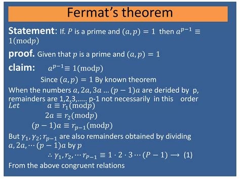 Euler Fermat Theorem Pptx