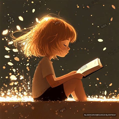 Ai创作图读书女孩插画 小女孩读书配图 在看书的女孩子 手绘女孩读书 认真看书的女孩 认真看书的小姑娘 看书的绘本 阅读插画插图 看书插画 读书儿童插画 女孩插画本本 读书日插画 儿童看书插画