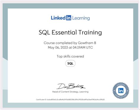 Gowtham B On Linkedin Sql Training Sql Fundamentals Technology Linkedinlearning