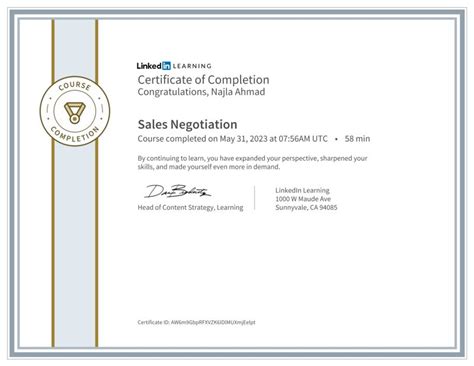 Najla Ahmad On Linkedin Certificate Of Completion