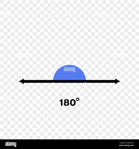 180 Degree Angle Icon Geometric Symbol Vector Illustration On