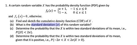 Solved A Certain Random Variable X Has The Probability Chegg Com