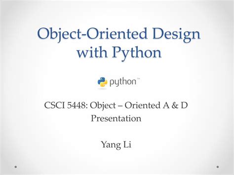 Pdf Object Oriented Design With Python Computer Sciencekenaclasses