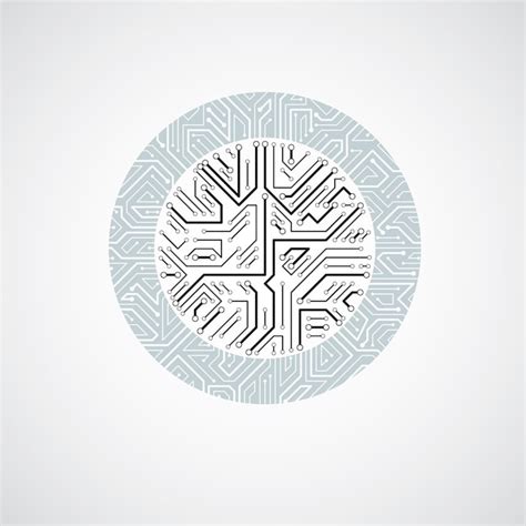 Premium Vector Vector Abstract Technology Illustration With Round Monochrome Circuit Board