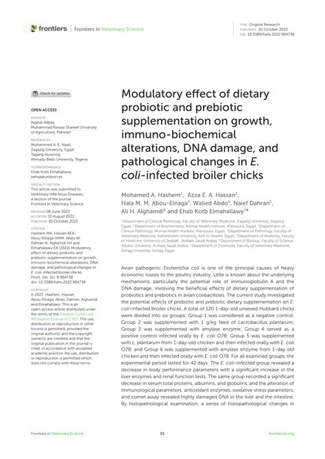 Pdf Modulatory Effect Of Dietary Probiotic And Prebiotic Supplementation On Growth Immuno
